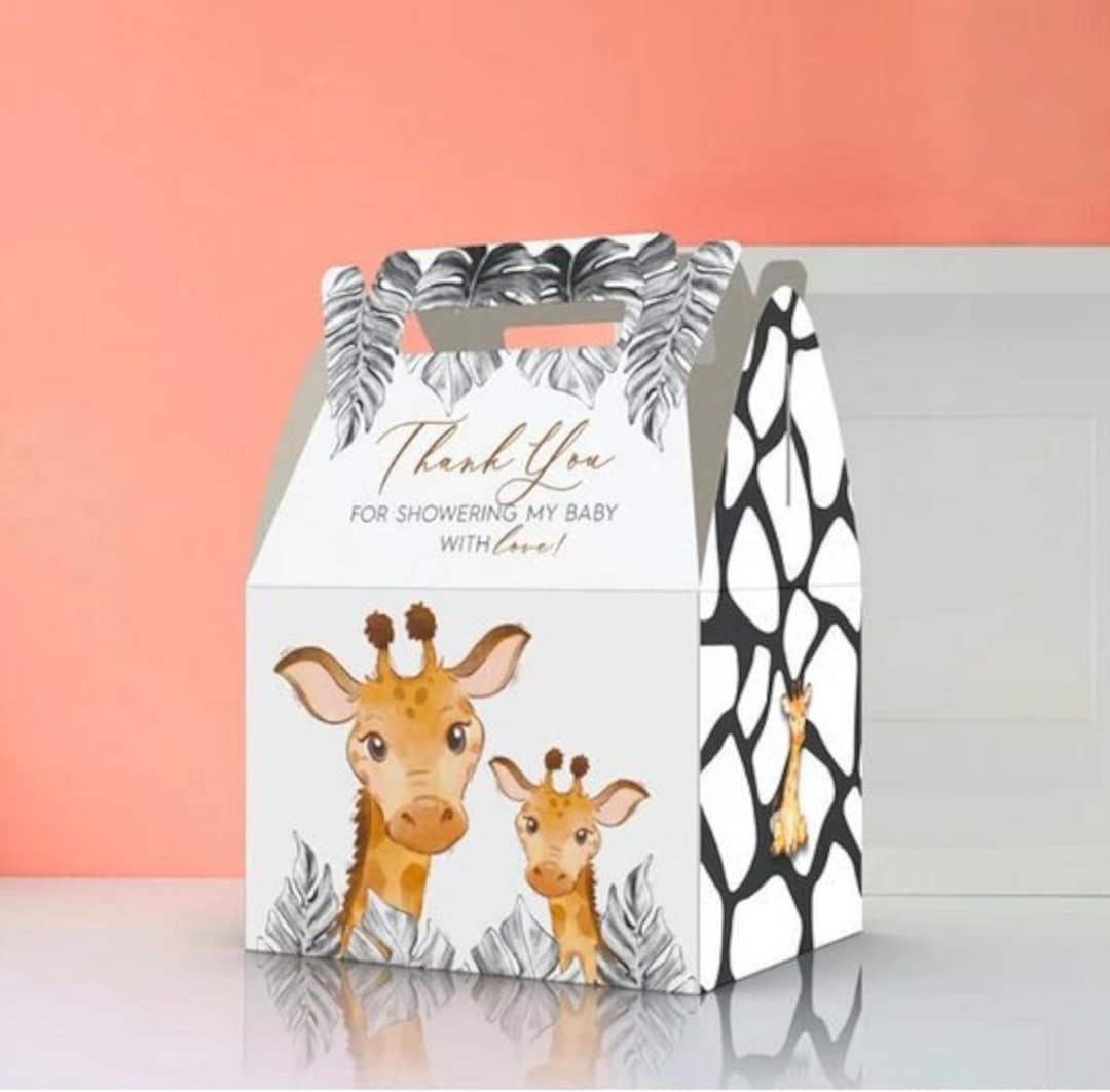 Baby Giraffe Thank You Favor Box | Baby Shower Gift Favors - Etsy