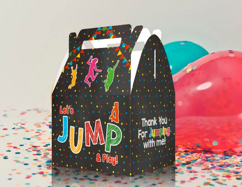 Let's Jump Party! Thank You Gift Box - Etsy