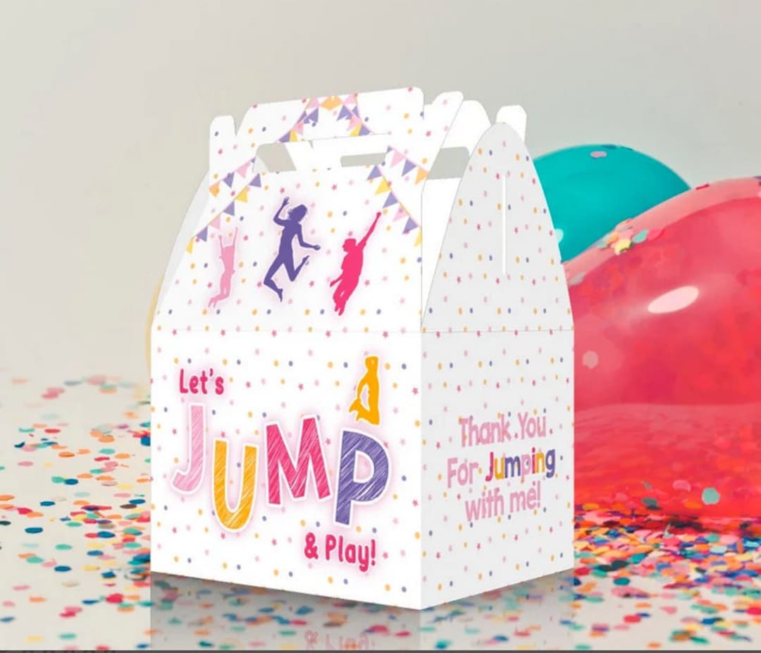 Let's Jump Party! Thank You Gift Box - Etsy