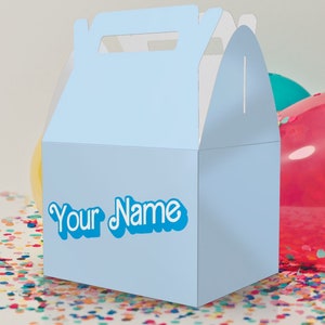 Personalized Pink Doll Theme Party Favor Boxes |pink Theme | Blue Theme ...