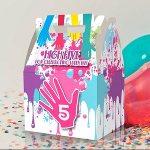 High Five Bithday Party Favor Box | Blue or Pink Color Options - Etsy