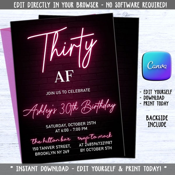 Funny 30th Birthday Invite - Etsy