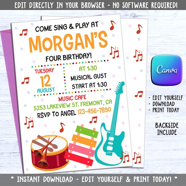 Music Invitations - Etsy
