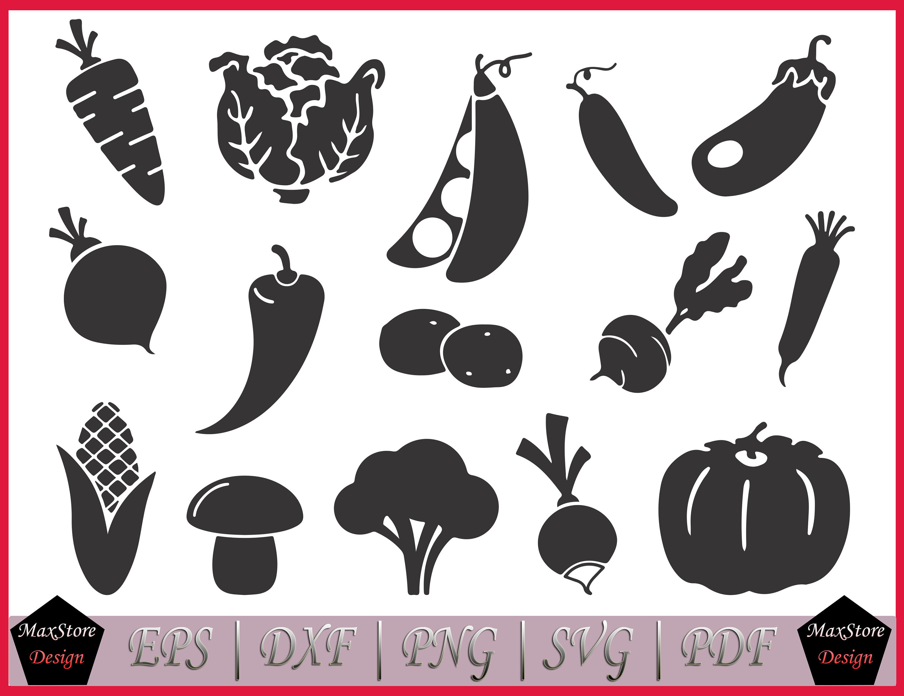 Vegetable Silhouette Clip Art