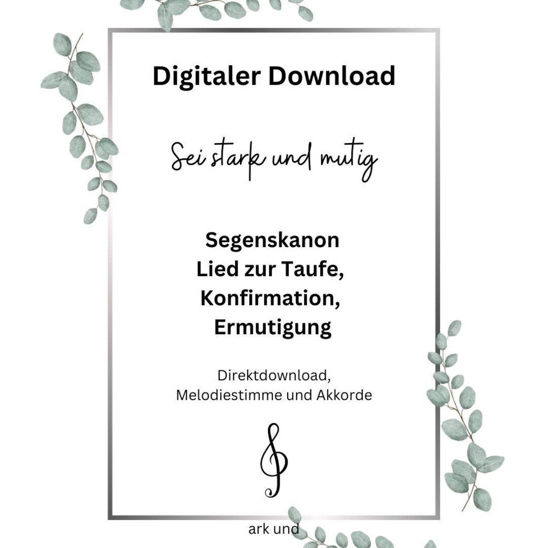 Sei stark und mutig, Lied zur Taufe, Lied zur Konfirmation, Lied zur ...