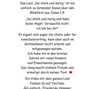 Sei stark und mutig, Lied zur Taufe, Lied zur Konfirmation, Lied zur ...