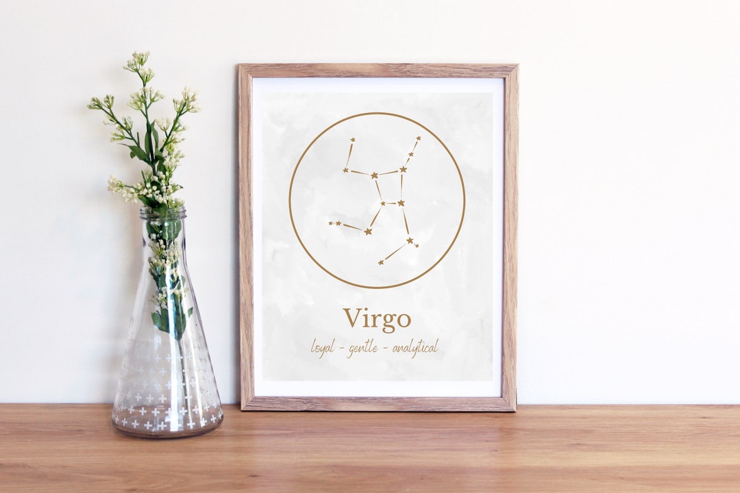 Virgo Star Sign Printable Wall Art Digital Download Zodiac - Etsy