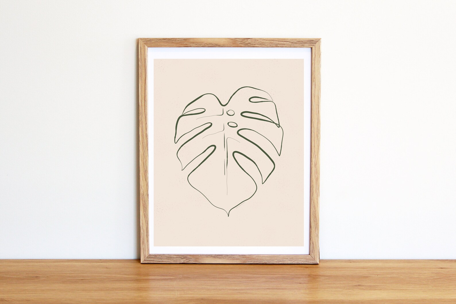 Monstera Deliciosa Leaf Line Art Print, Printable Wall Art, Digital ...