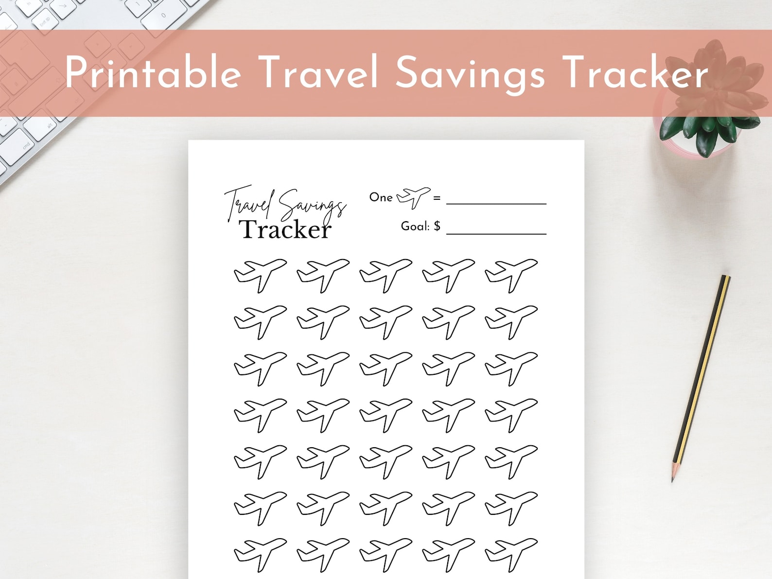 Printable Travel Savings Tracker, Vacation Finance Planner, Instant ...