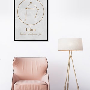 Libra Star Sign Printable Wall Art, Digital Download, Zodiac Print ...