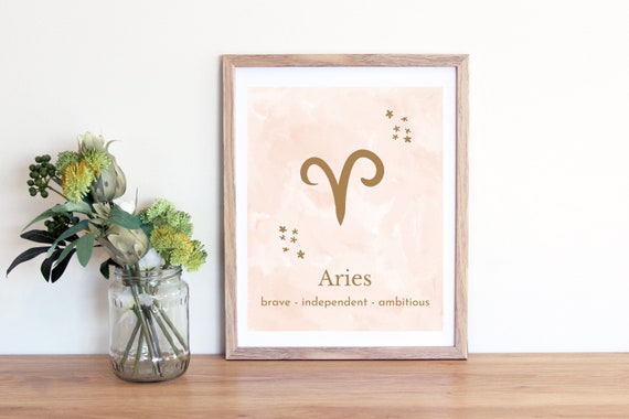 Aries Star Sign Printable Wall Art Digital Download Zodiac - Etsy