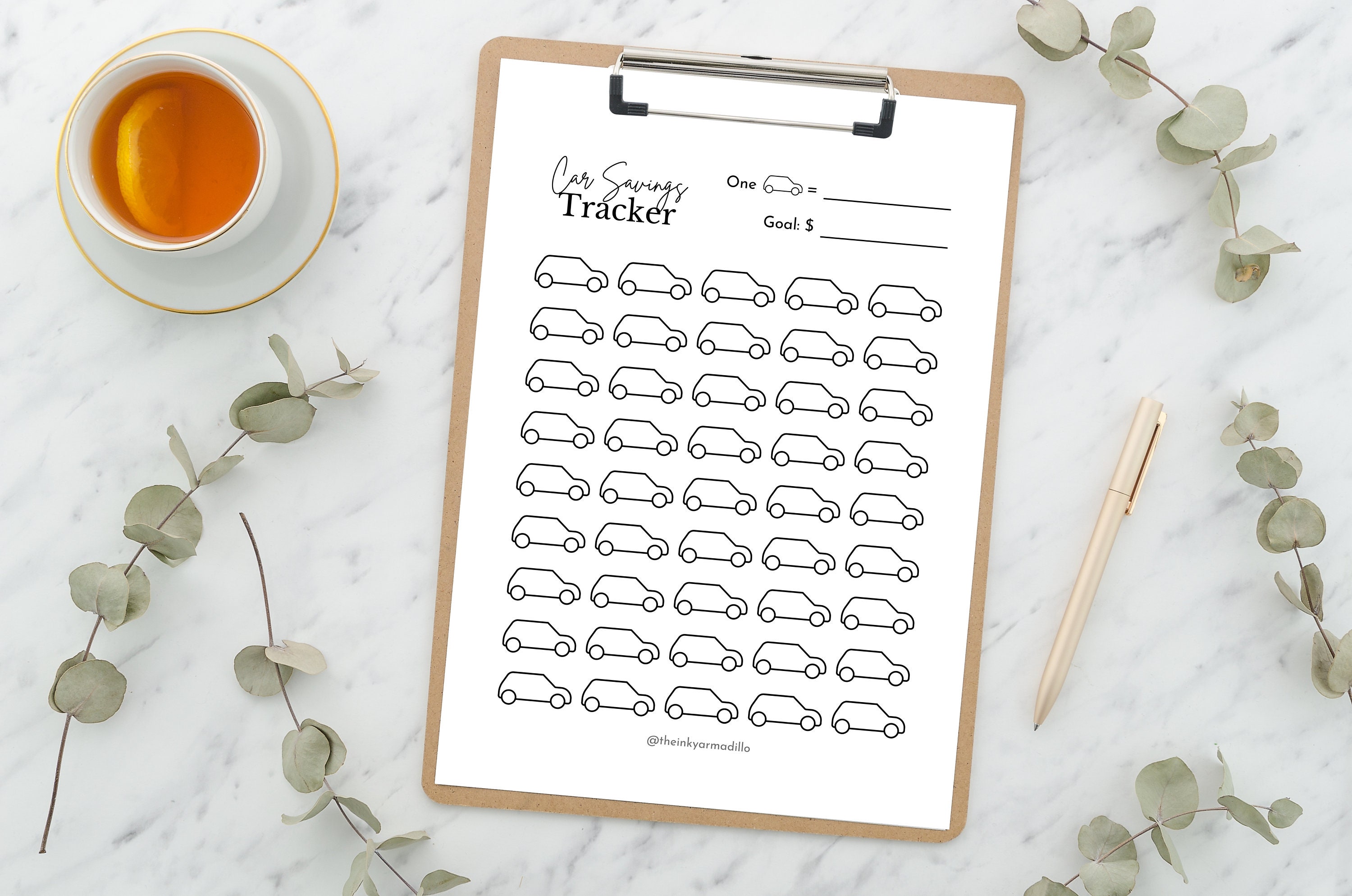 Printable Car Savings Tracker, Vehicle Finance Planner, Instant ...