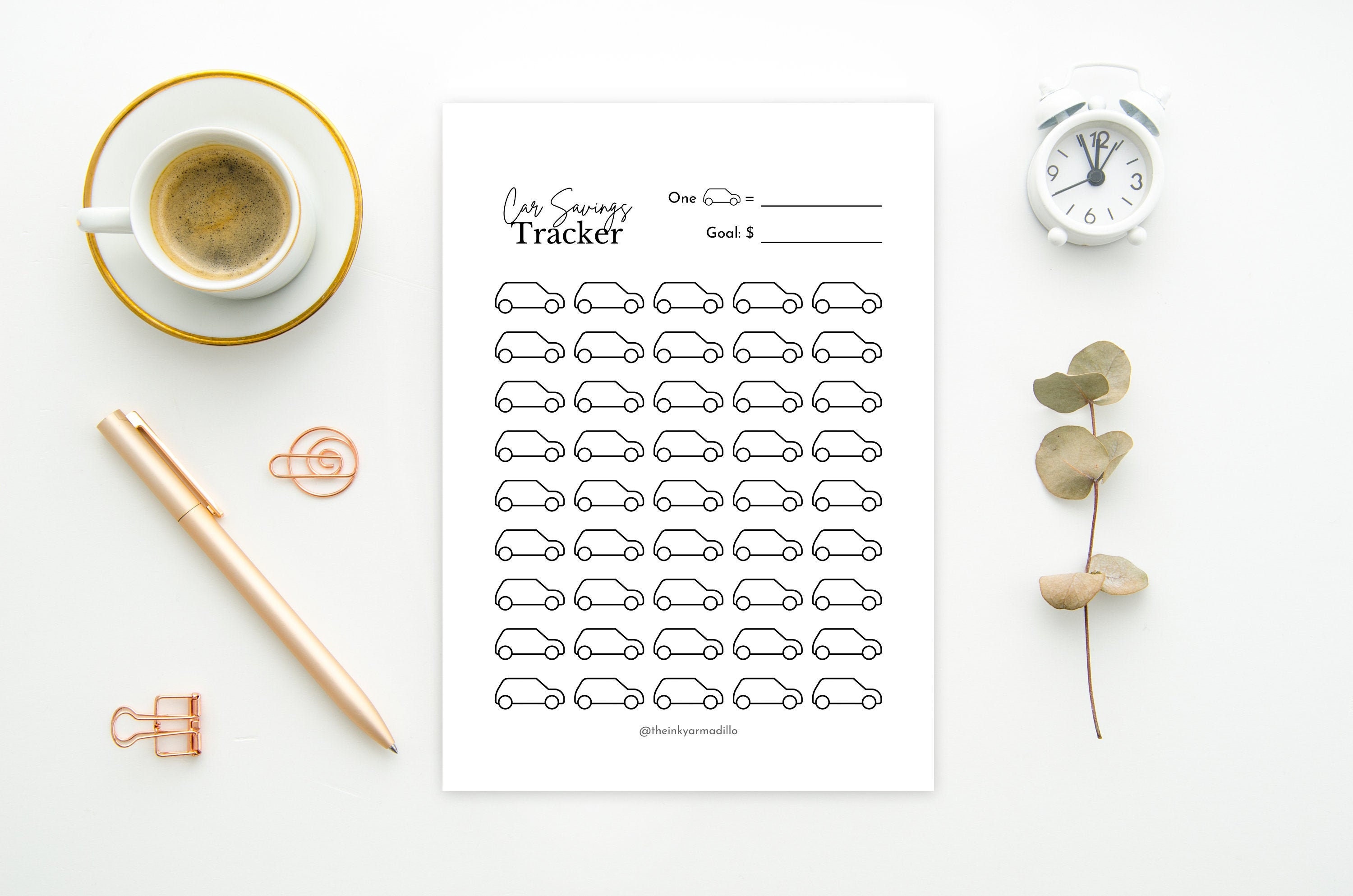 Printable Car Savings Tracker, Vehicle Finance Planner, Instant ...