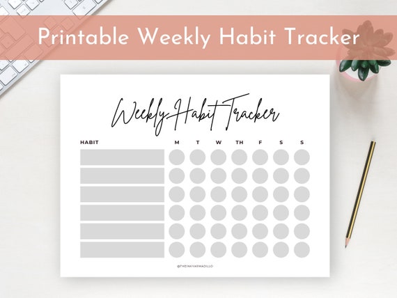 Habit Tracker Printable Weekly Habit Tracker 7 Day Habit - Etsy