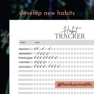 Habit Tracker Printable, Monthly Habit Tracker, 30 Day Habit Challenge ...