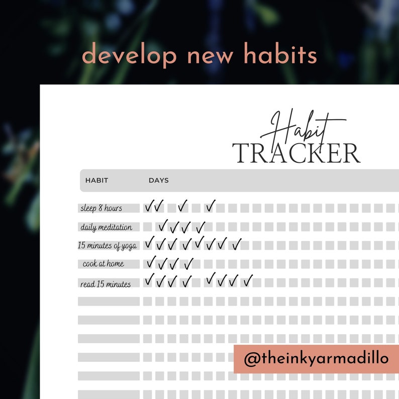 Habit Tracker Printable, Monthly Habit Tracker, 30 Day Habit Challenge ...