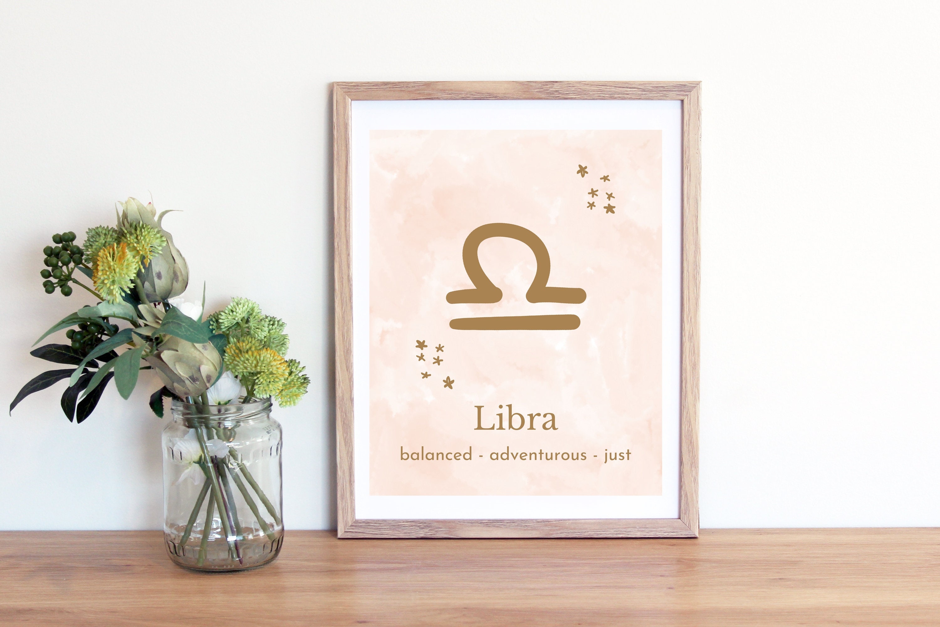 Libra Star Sign Printable Wall Art, Digital Download, Zodiac Print ...