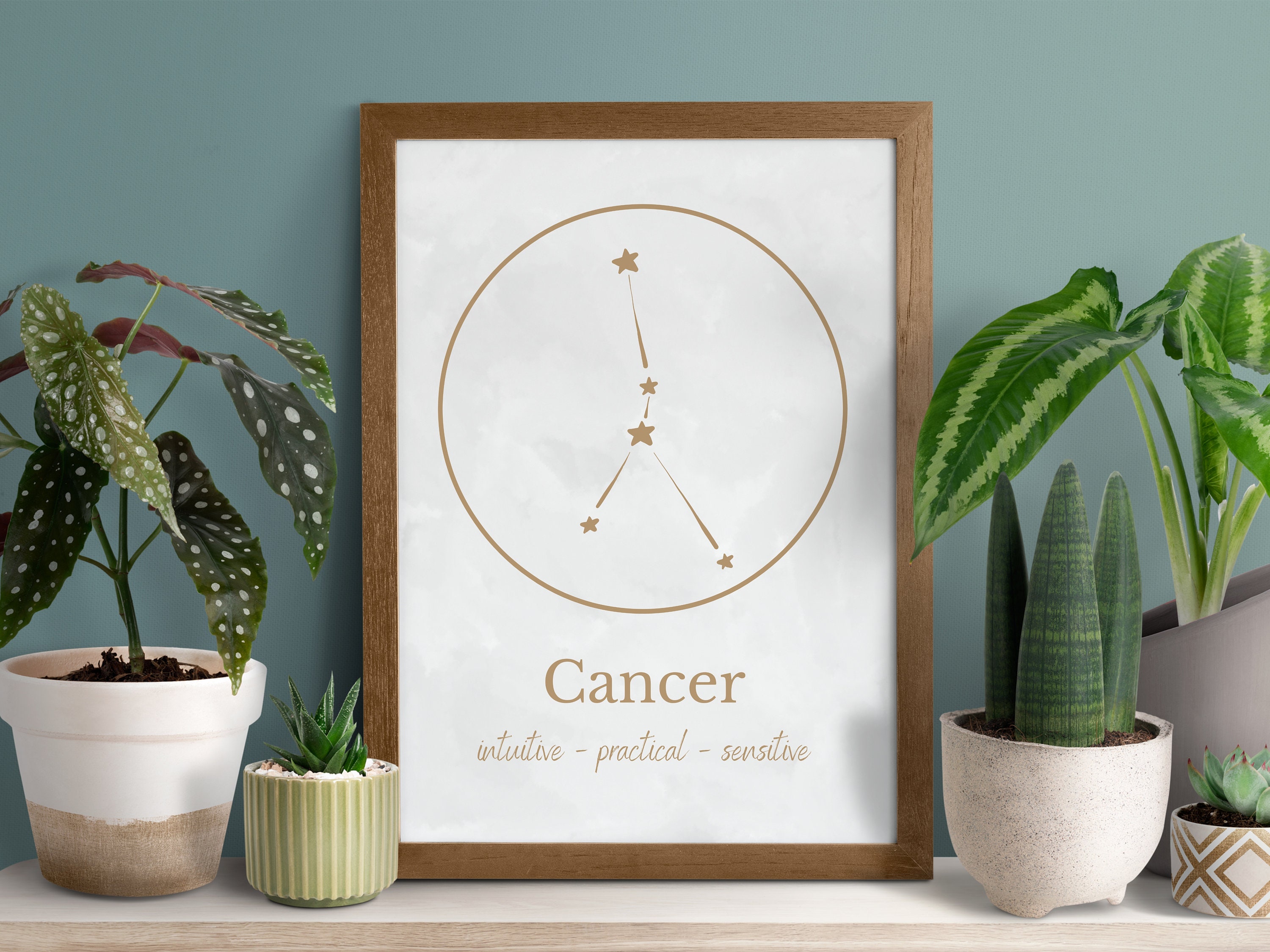 Cancer Star Sign Printable Wall Art, Digital Download, Zodiac Print ...