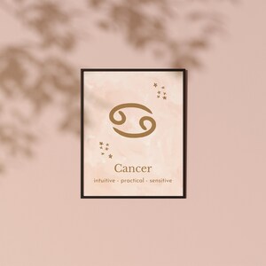 Cancer Star Sign Printable Wall Art Digital Download Zodiac - Etsy