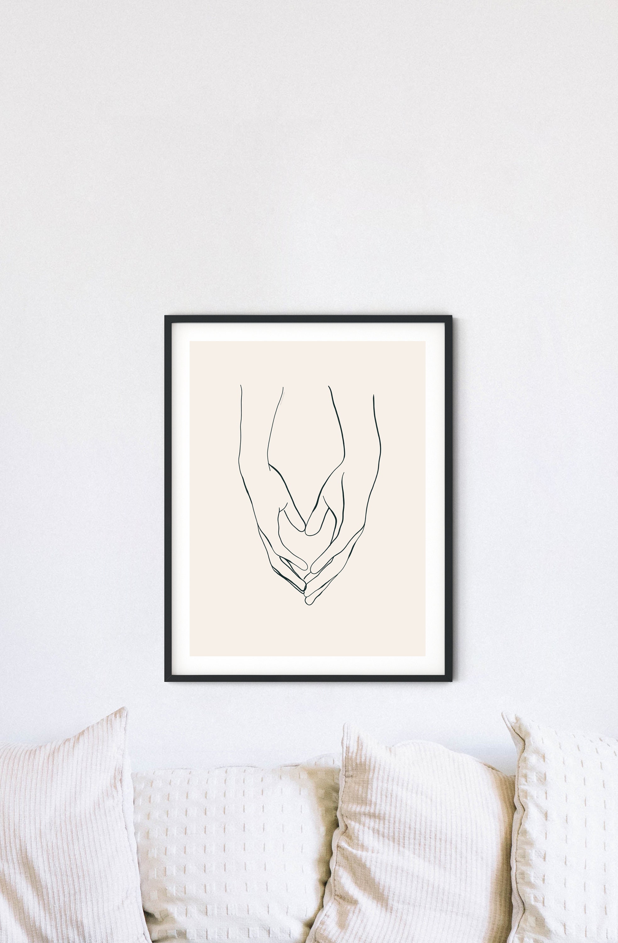 Heart Hands Line Art Print, Printable Wall Art, Digital Download ...