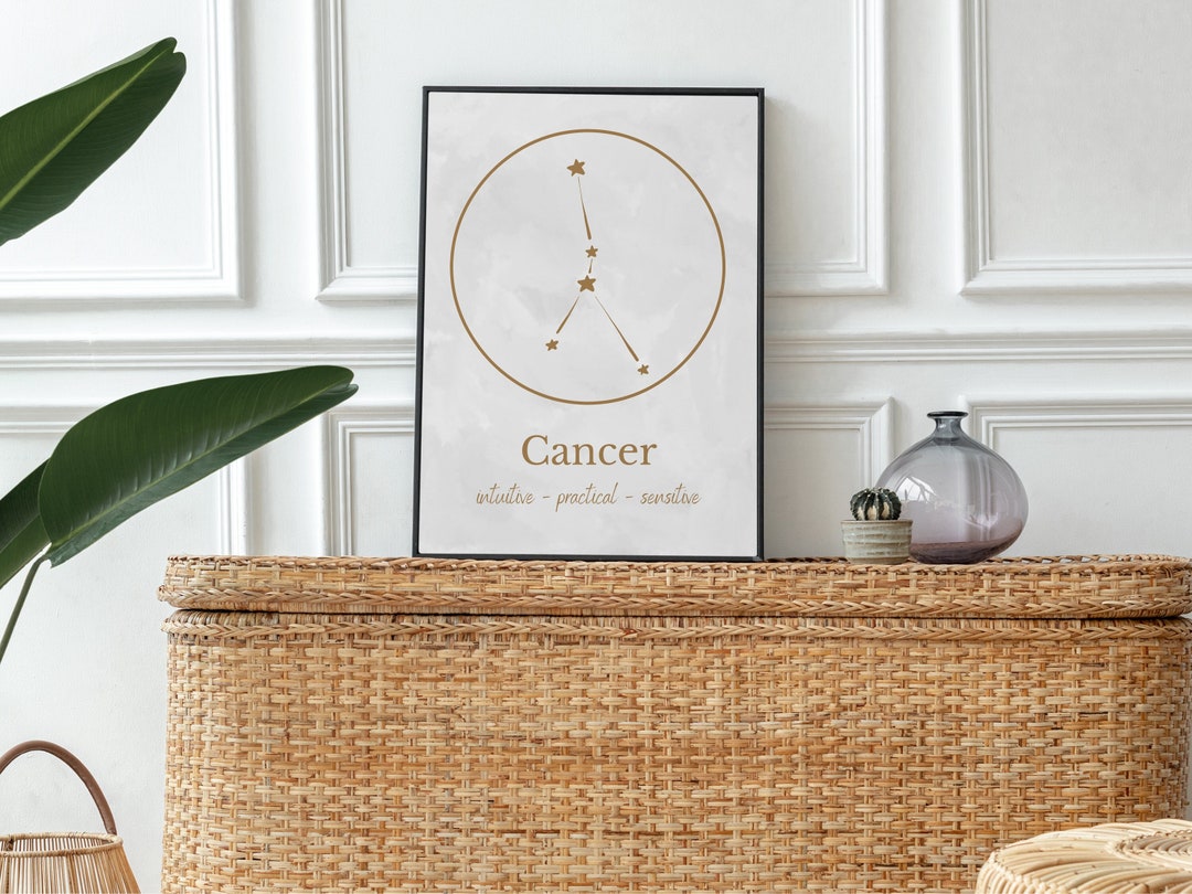 Cancer Star Sign Printable Wall Art, Digital Download, Zodiac Print ...
