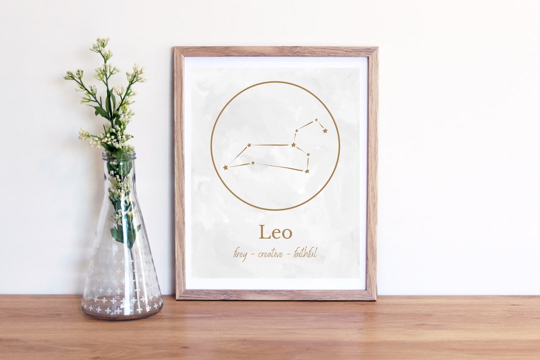 Leo Star Sign Printable Wall Art Digital Download Zodiac - Etsy