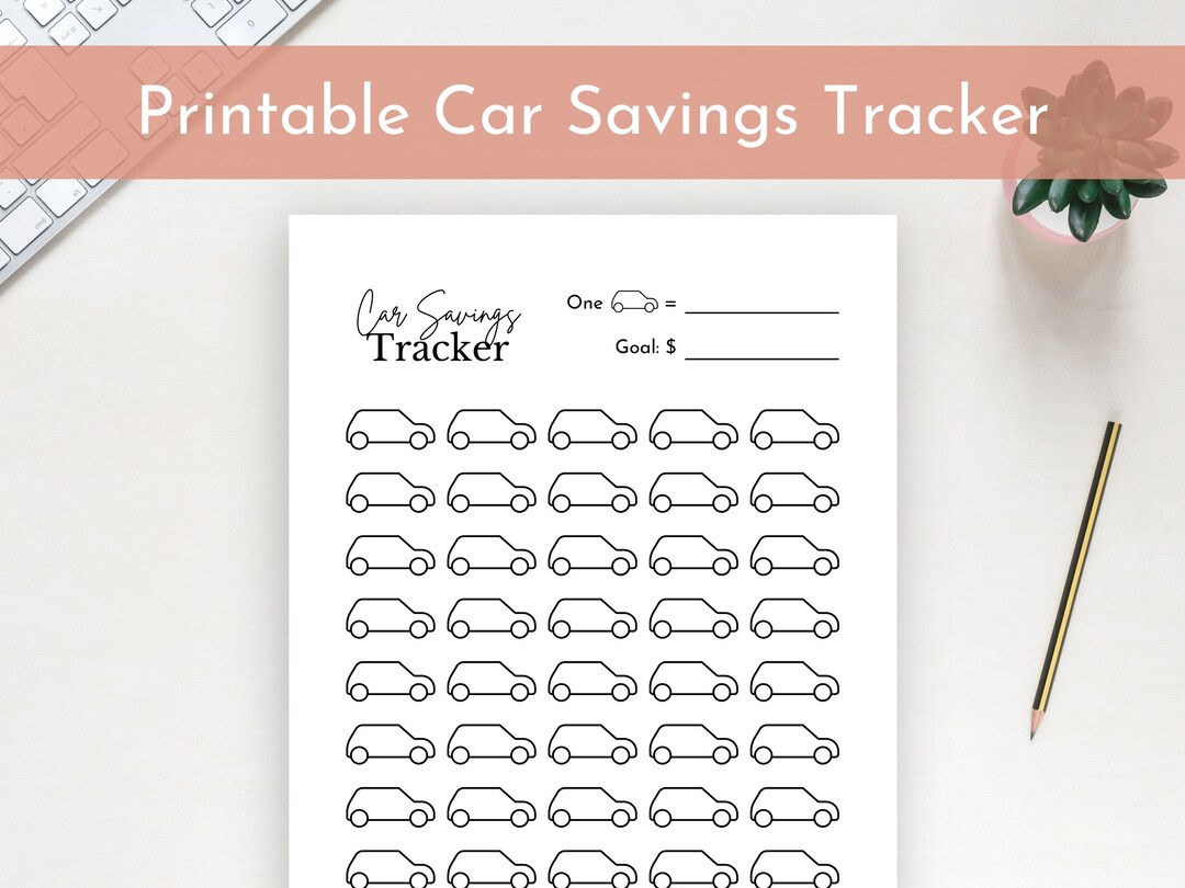 Printable Car Savings Tracker, Vehicle Finance Planner, Instant ...