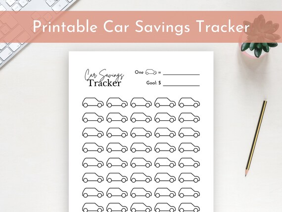 Printable Car Savings Tracker Vehicle Finance Planner - Etsy