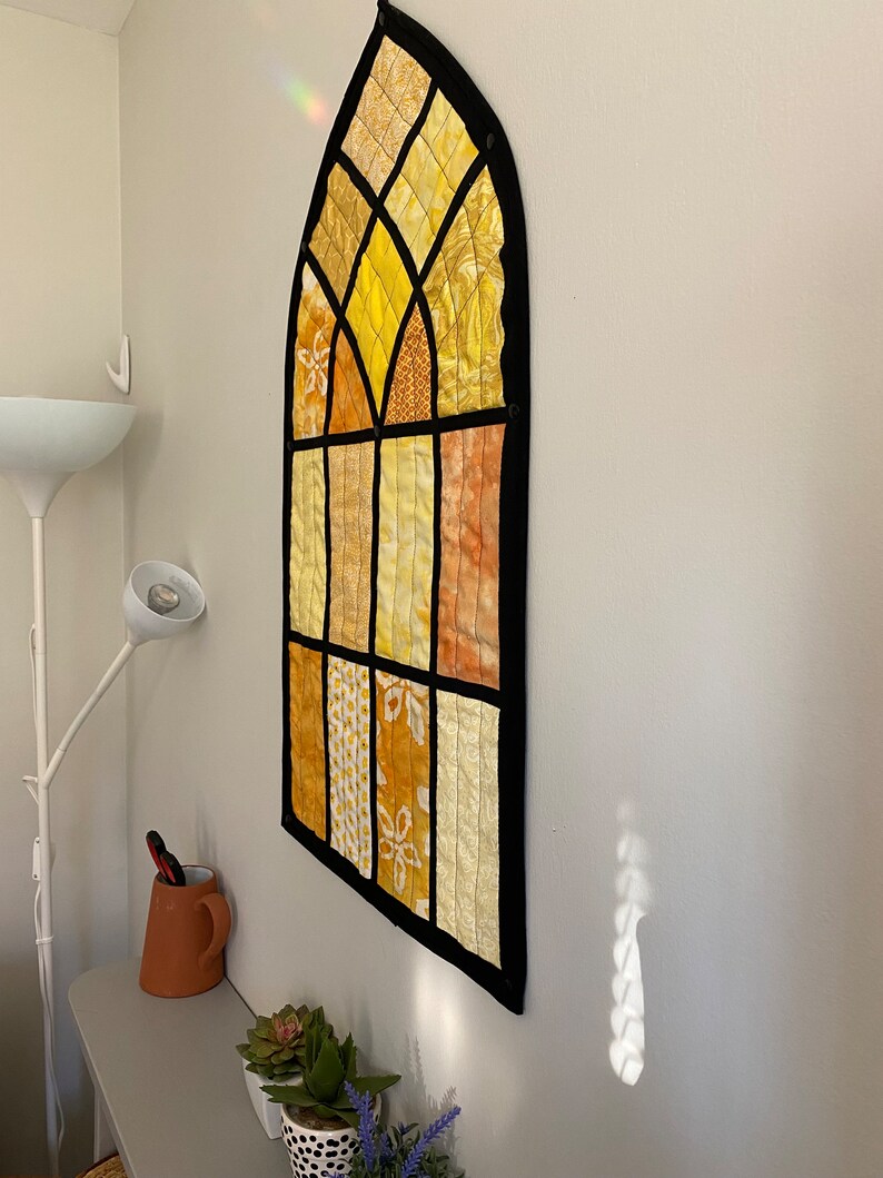 Quilted Yellow Gothic Window Wall Hanging - Etsy