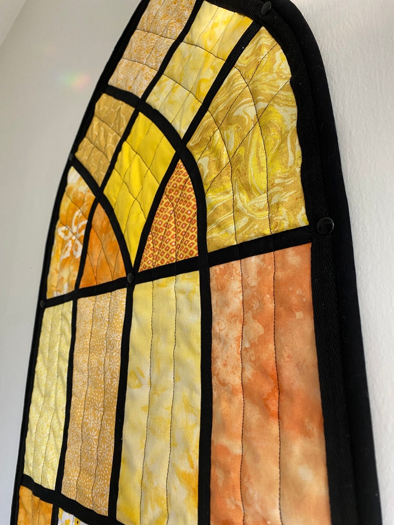 Quilted Yellow Gothic Window Wall Hanging - Etsy