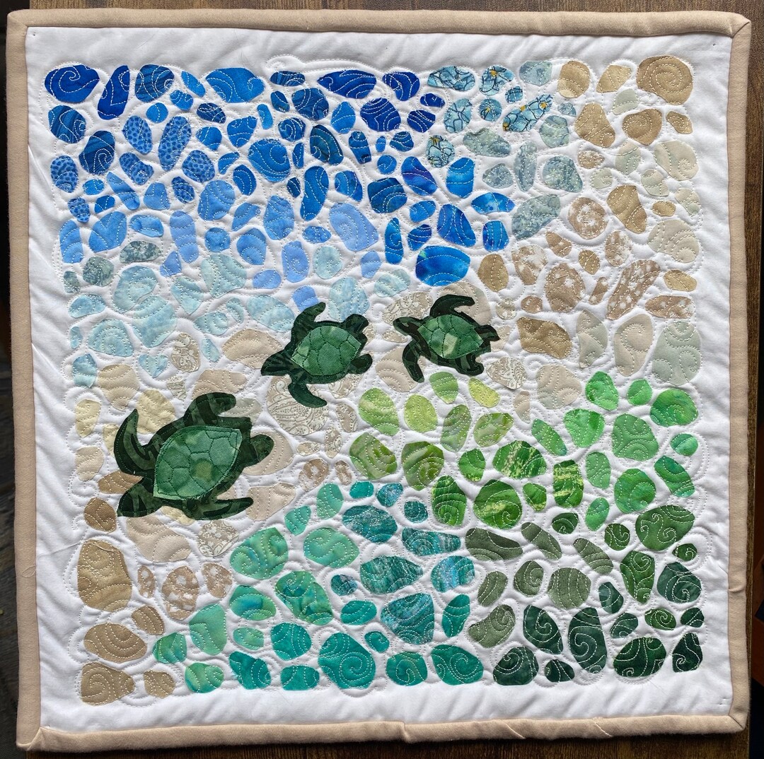 Quilted Small Turtle Mosaic Wall Hanging - Etsy