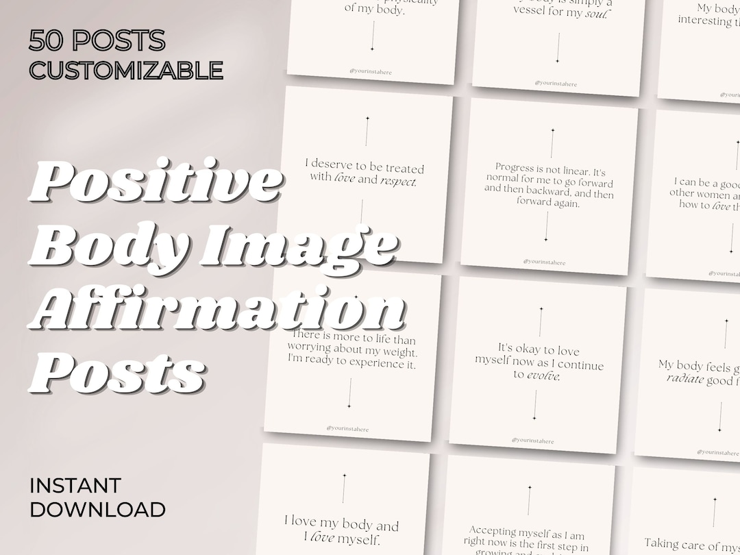 Positive Body Image Affirmations Instagram Template | Canva Editable ...