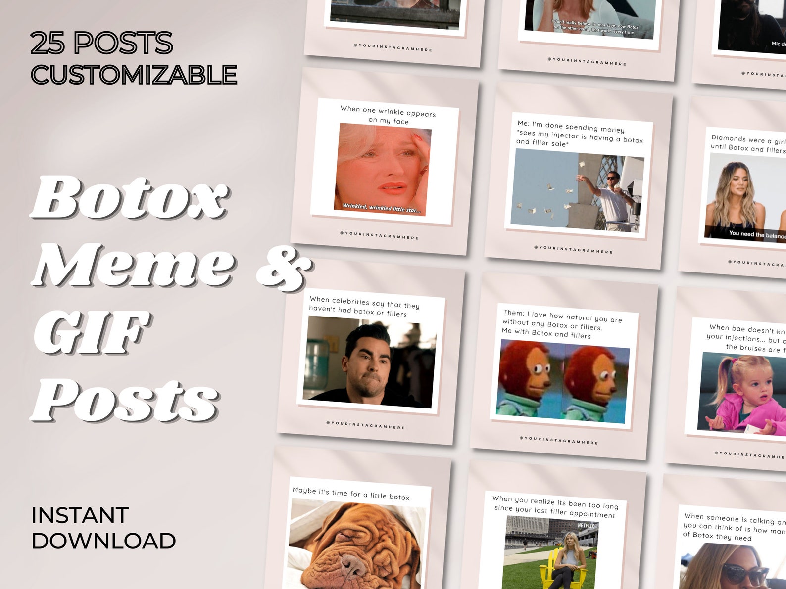 Botox Fillers Meme GIF Instagram Template | Canva Editable Template ...