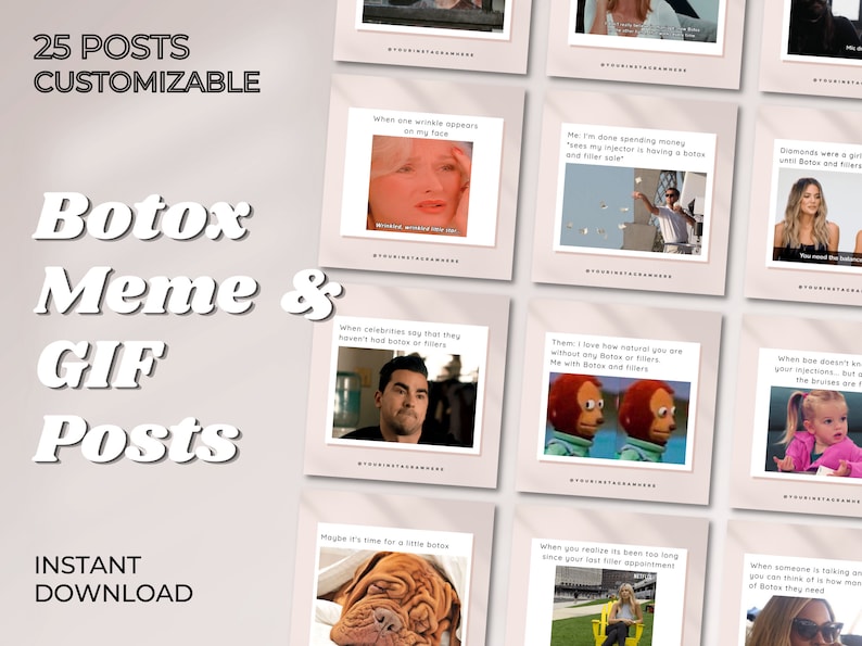 Botox Fillers Meme GIF Instagram Template | Canva Editable Template ...