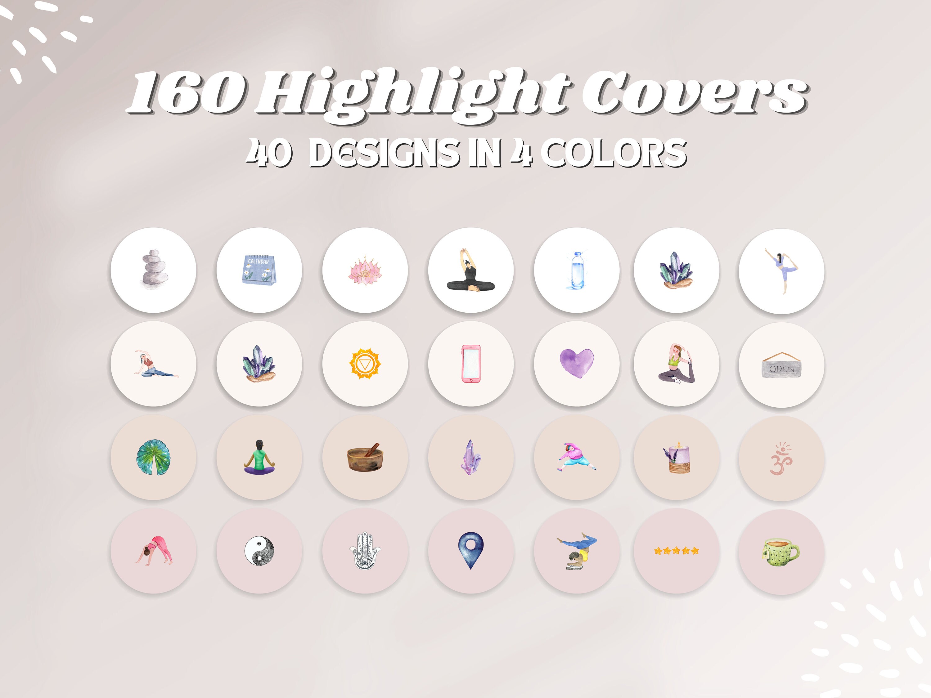 Yoga Watercolor Highlight Covers | Highlight Cover | Instagram ...