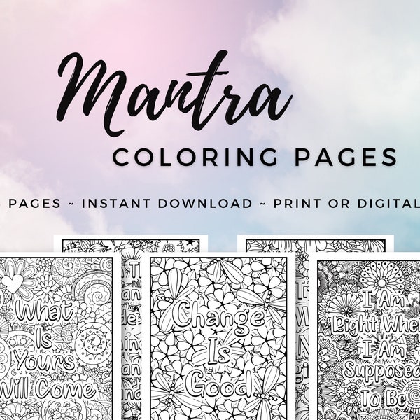 Mantra Coloring Pages - Etsy