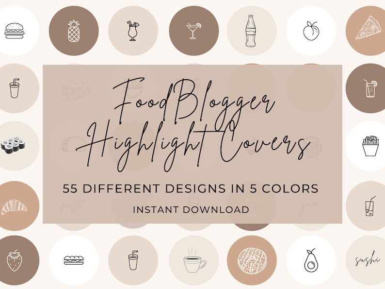Food Blogger Instagram Highlight Covers | Instagram Highlight ...