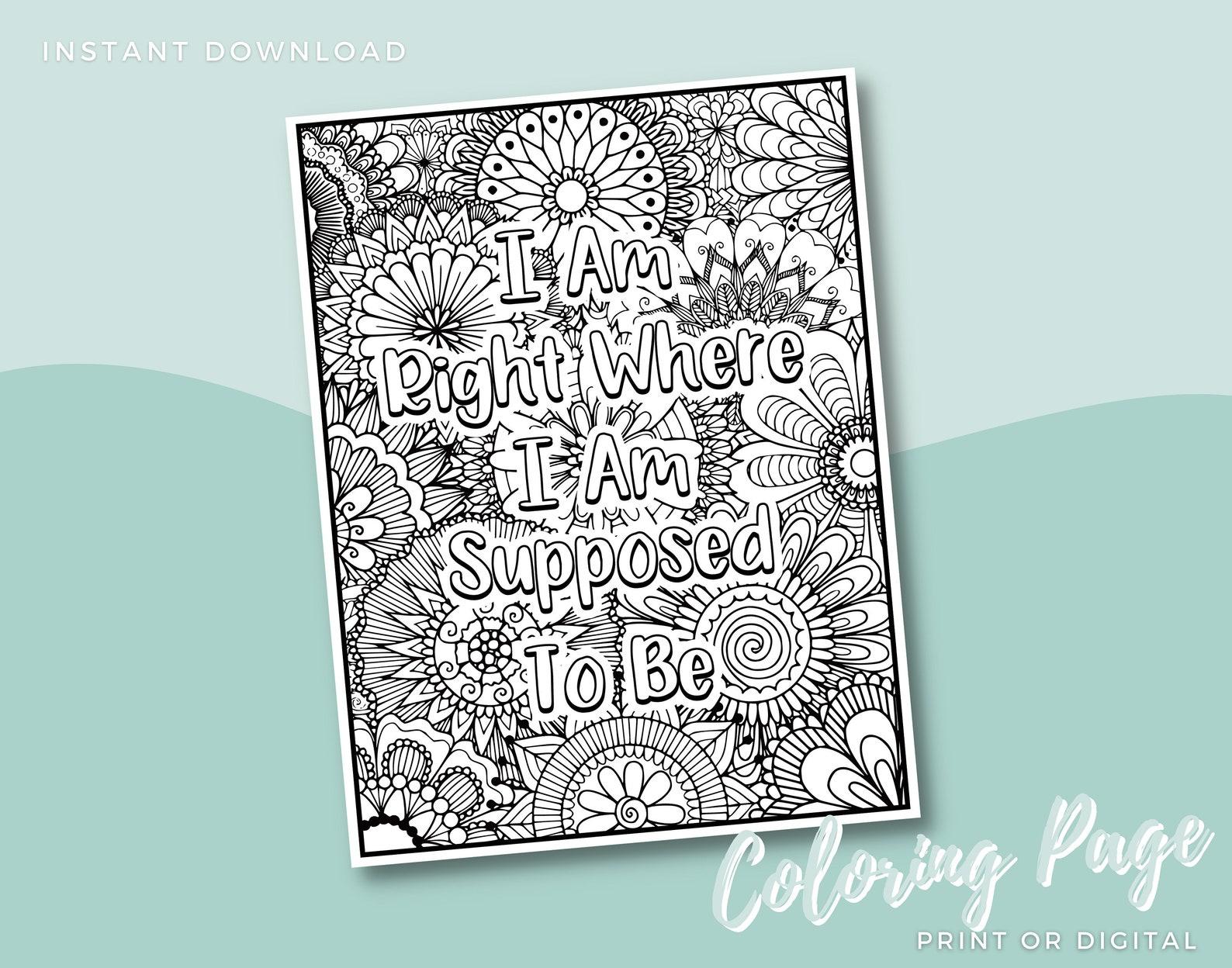 Mantra Spiritual Coloring Pages - Witchy Printable -adult Coloring ...