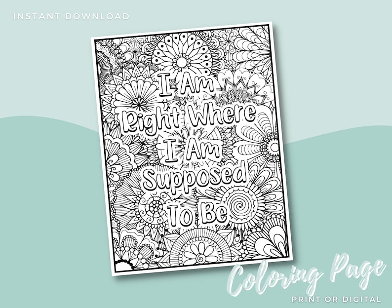 Mantra Spiritual Coloring Pages - Witchy Printable -adult Coloring ...