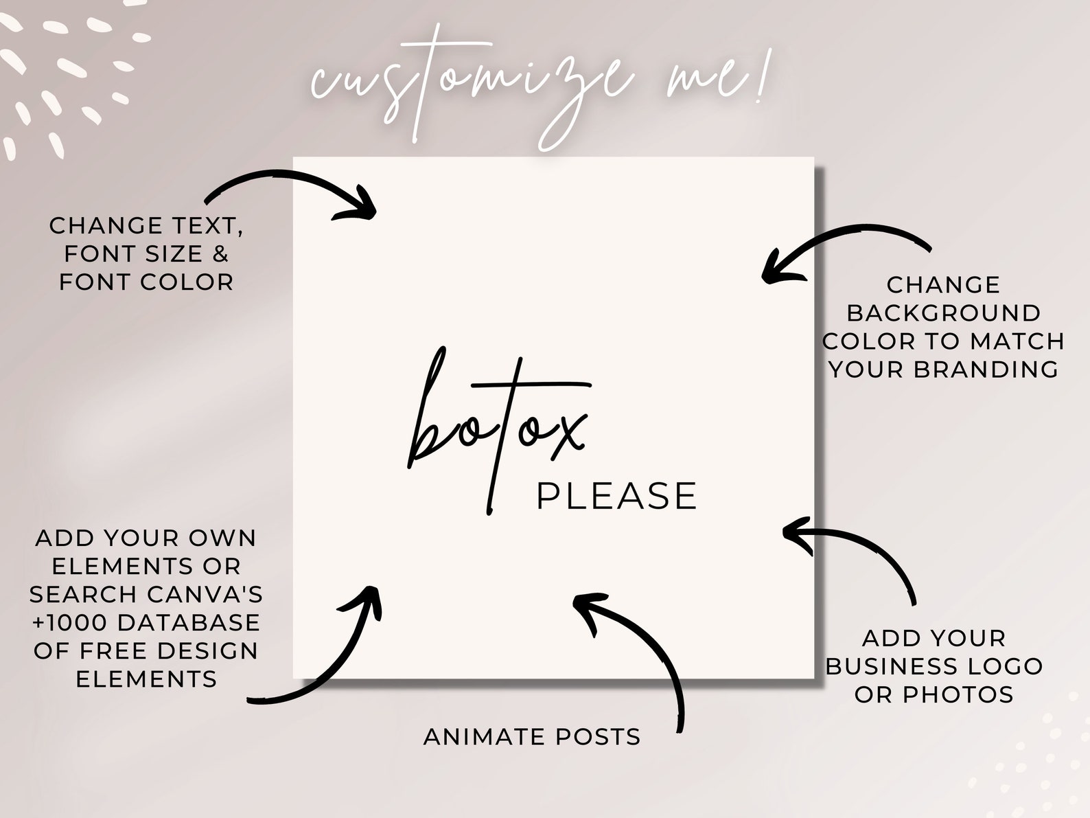 Botox Fillers Quotes Instagram Template | Canva Editable Template ...