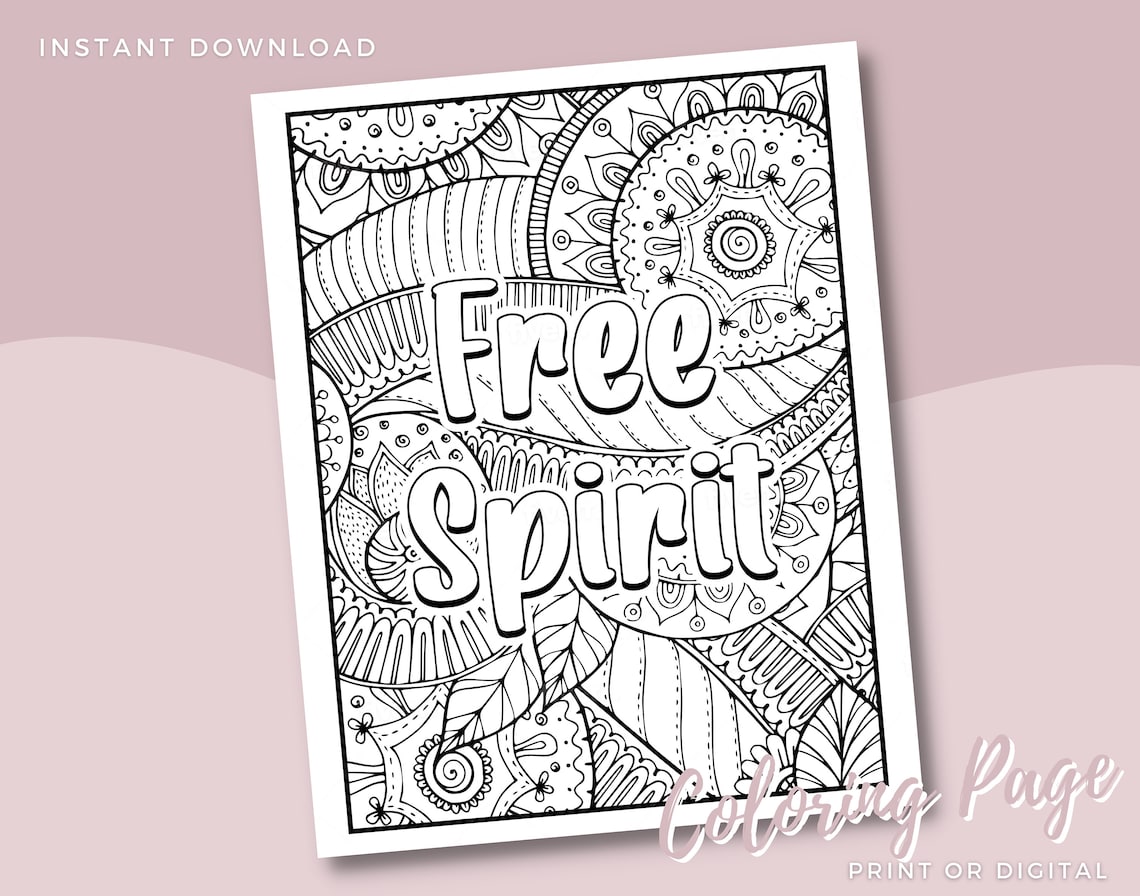 Free Spirit Spiritual Coloring Pages - Witchy Printable -adult Coloring ...