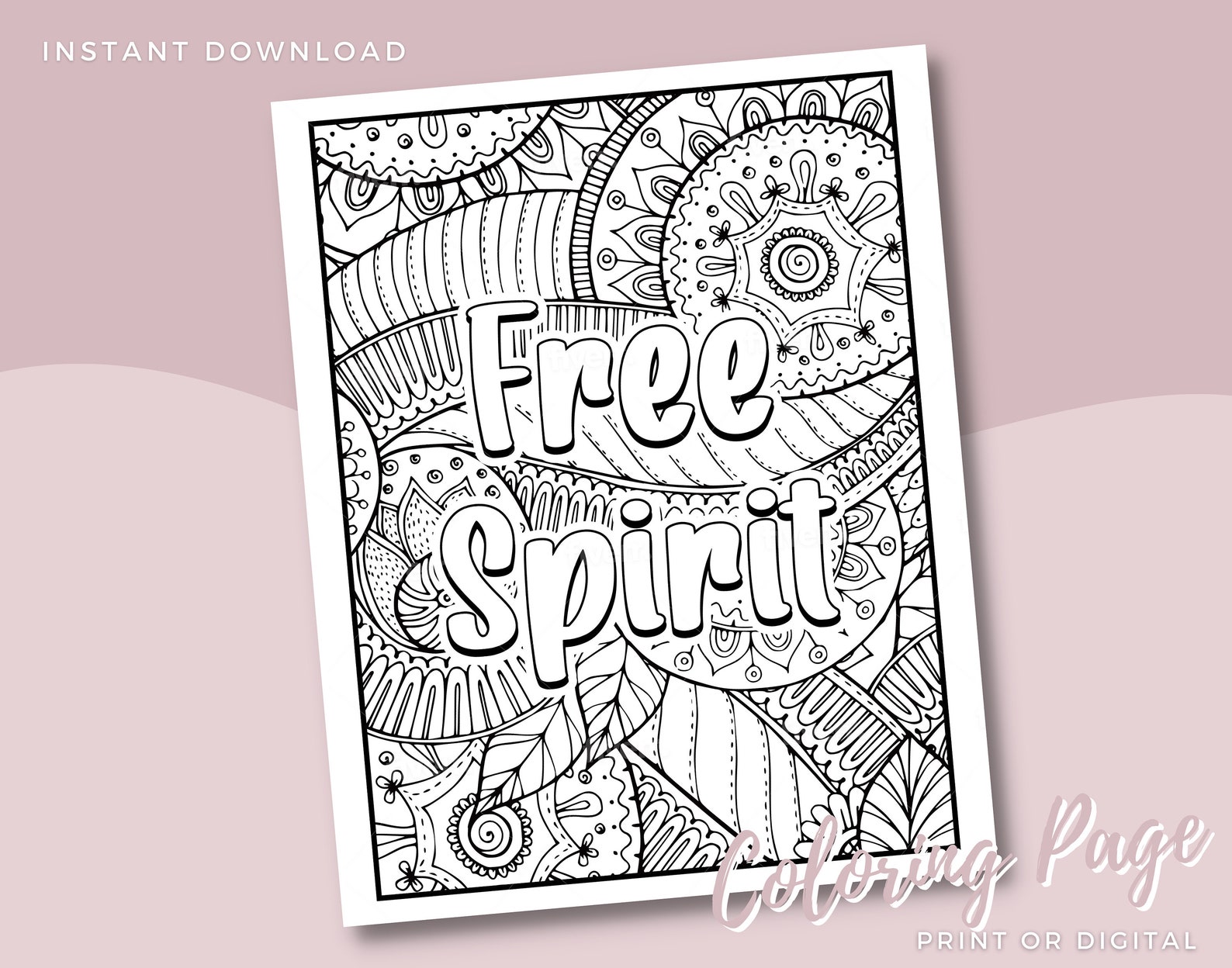 Free Spirit Spiritual Coloring Pages - Witchy Printable -adult Coloring ...