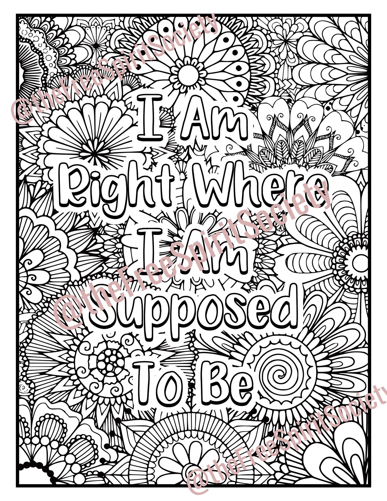 Mantra Spiritual Coloring Pages - Witchy Printable -adult Coloring ...