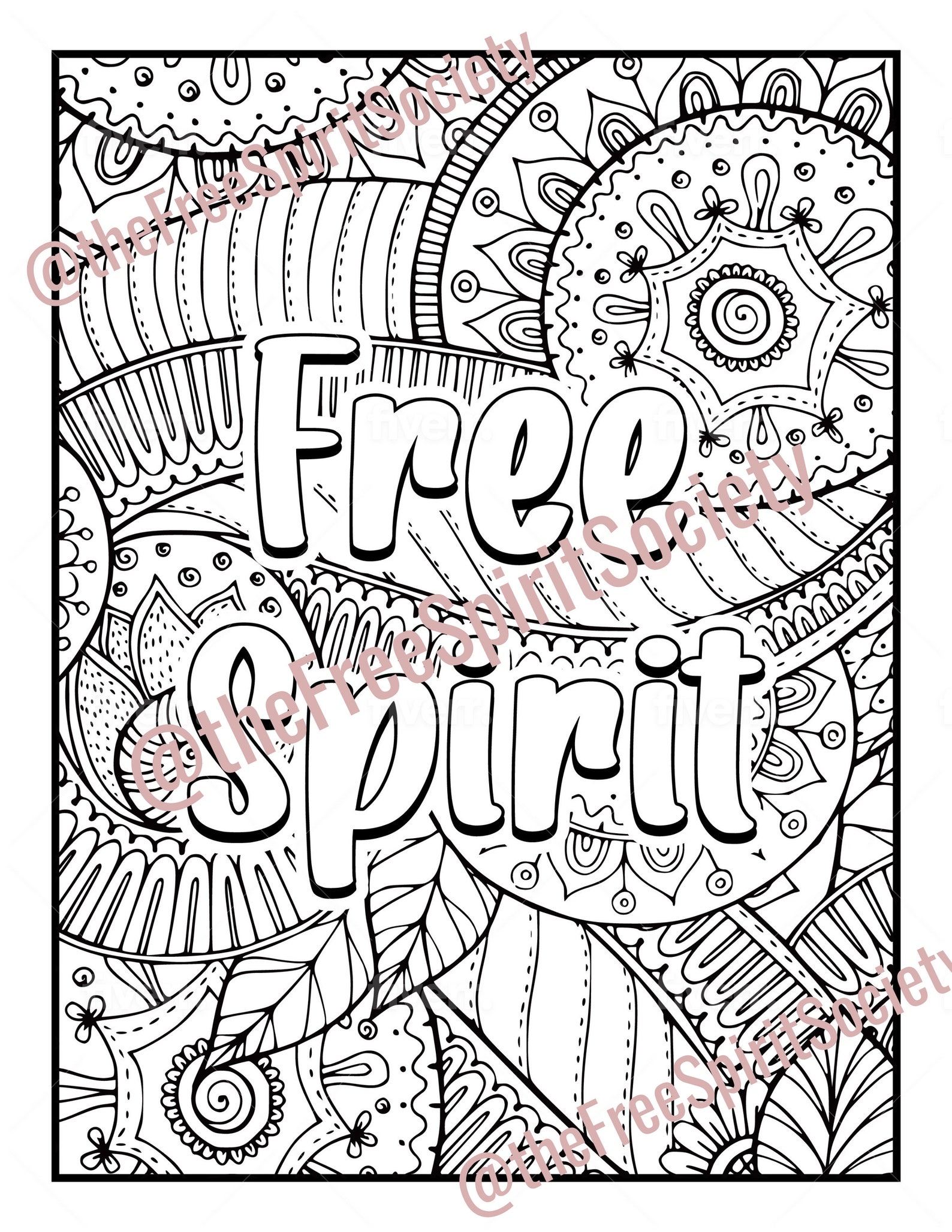 Free Spirit Spiritual Coloring Pages - Witchy Printable -adult Coloring ...
