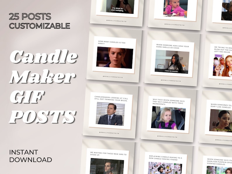 Candle Maker Meme GIF Instagram Template | Canva Editable Template ...