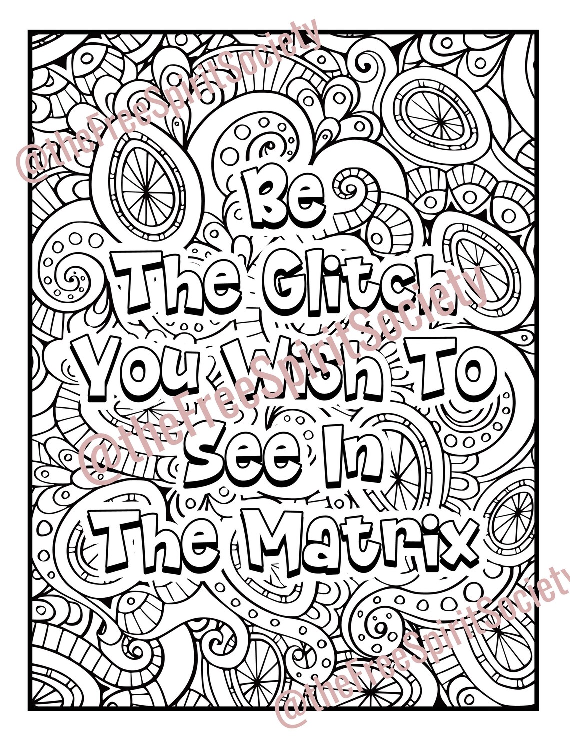Be the Glitch Matrix Spiritual Coloring Pages - Witchy Printable -adult ...