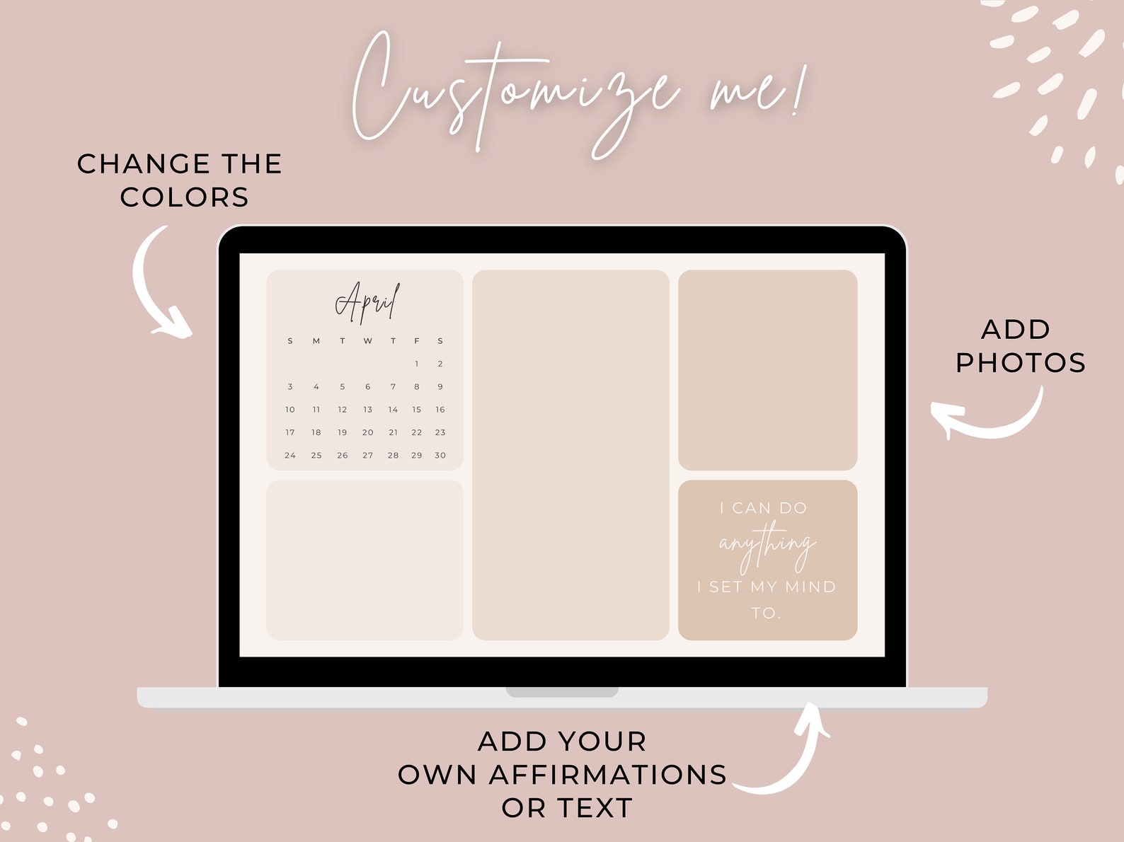 2022 Calendar Desktop Organizer Wallpaper | Monthly Affirmations ...