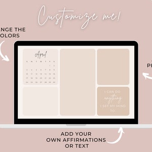 2022 Calendar Desktop Organizer Wallpaper | Monthly Affirmations ...