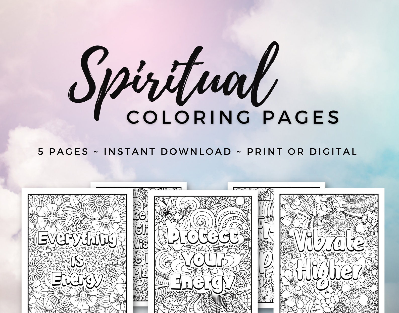 Spiritual Coloring Pages Witchy Printable adult Coloring Pages All Age ...