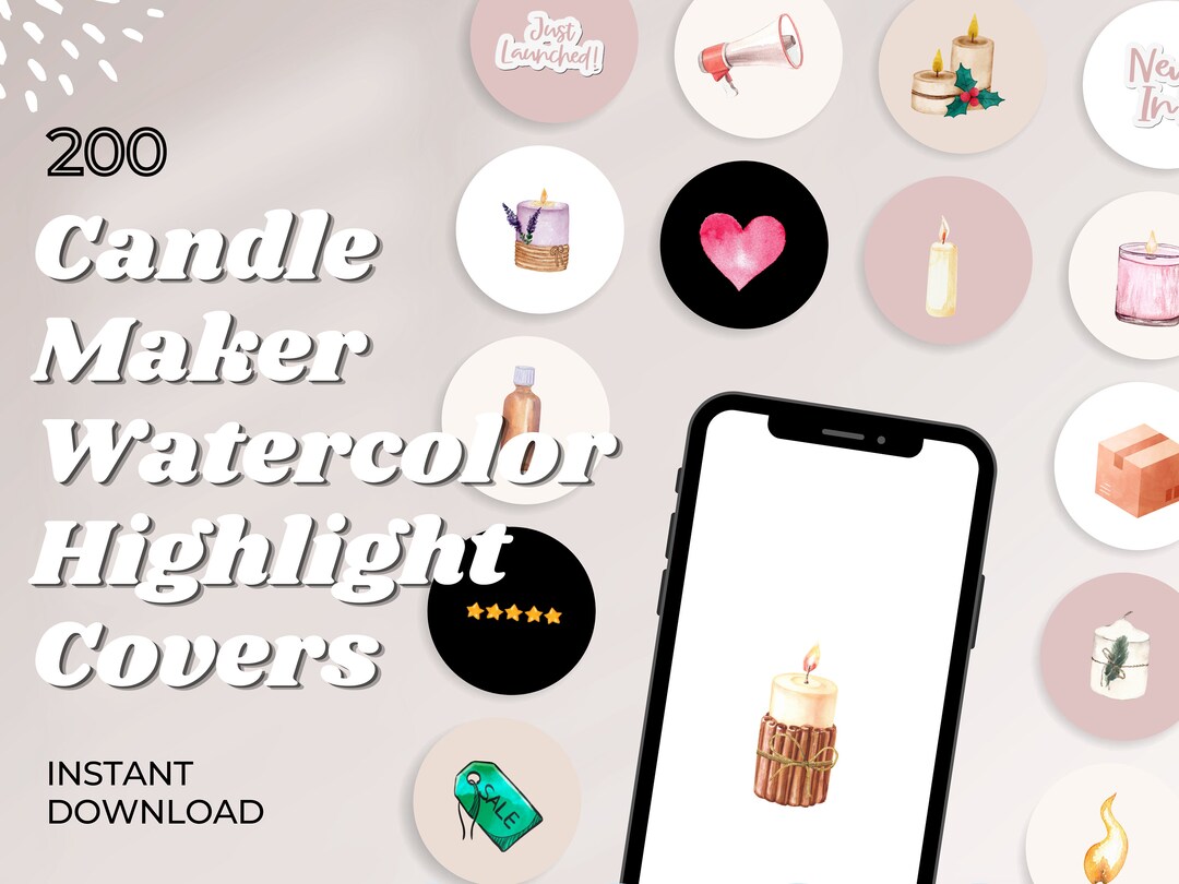 Candle Maker Instagram Highlight Covers Watercolor | Highlight Cover ...